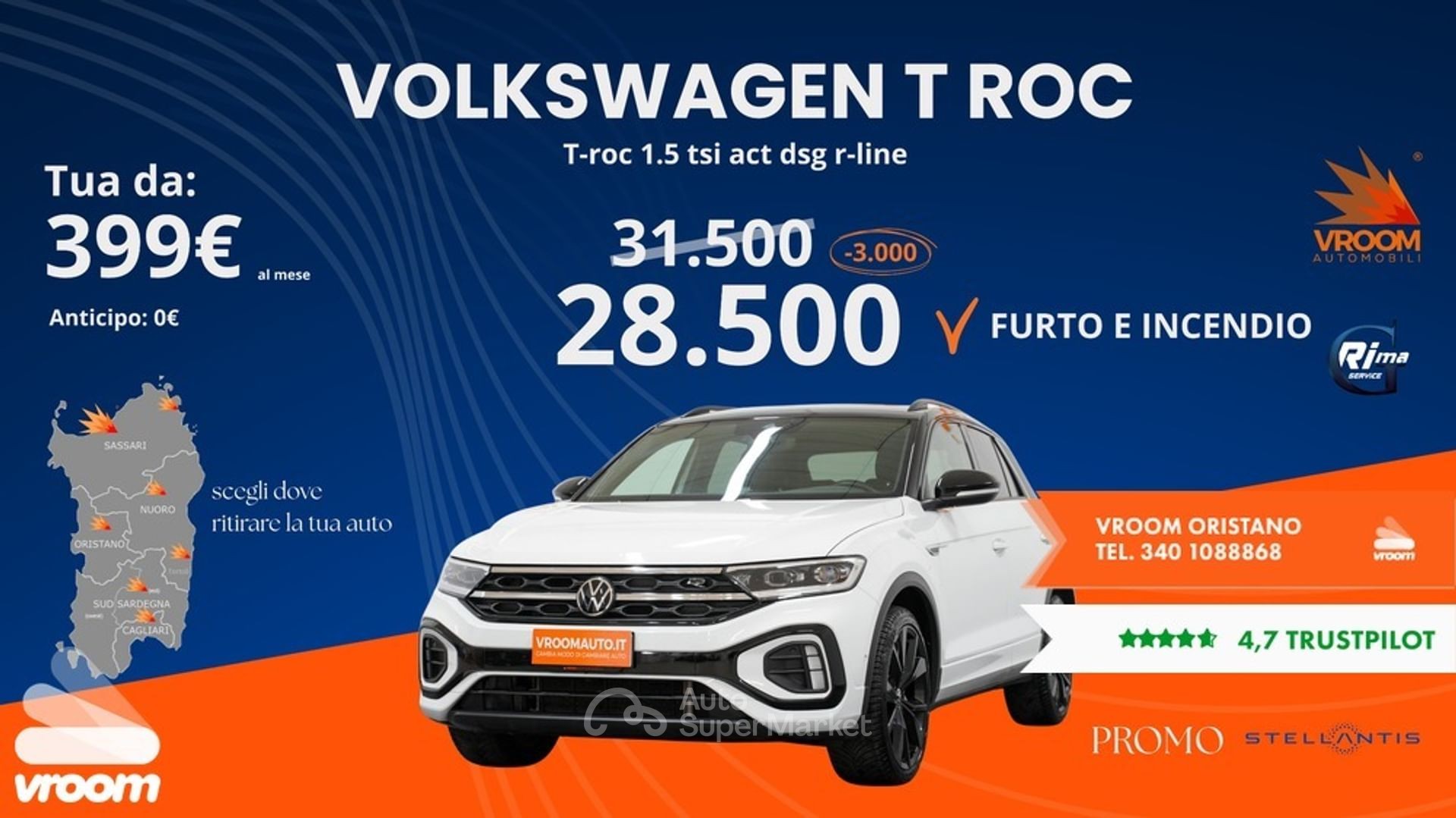 Volkswagen T-Roc T-Roc 1.5 TSI ACT DSG R-Line Usata Benzina con 60.000 ...